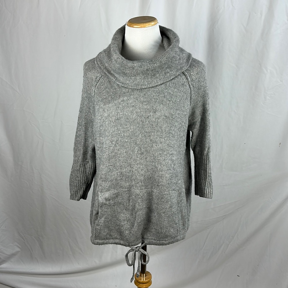 Max Studio 100% 2 Ply Gray Cashmere Cowl Neck Sweater - Gem